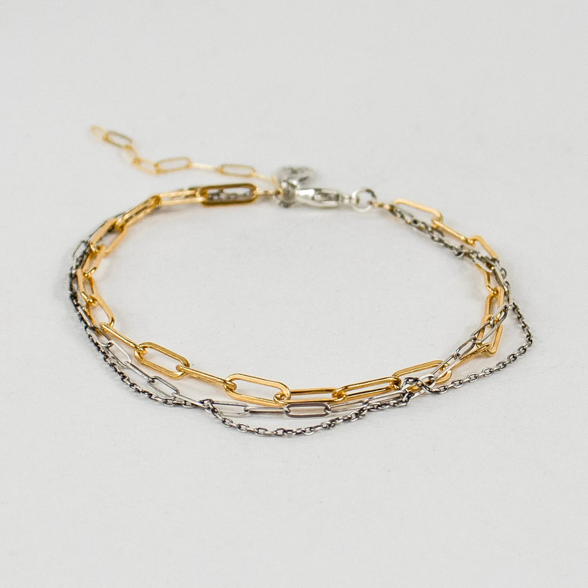 Tangled Gold & Silver Mixed-Chain Bracelet – Aftur